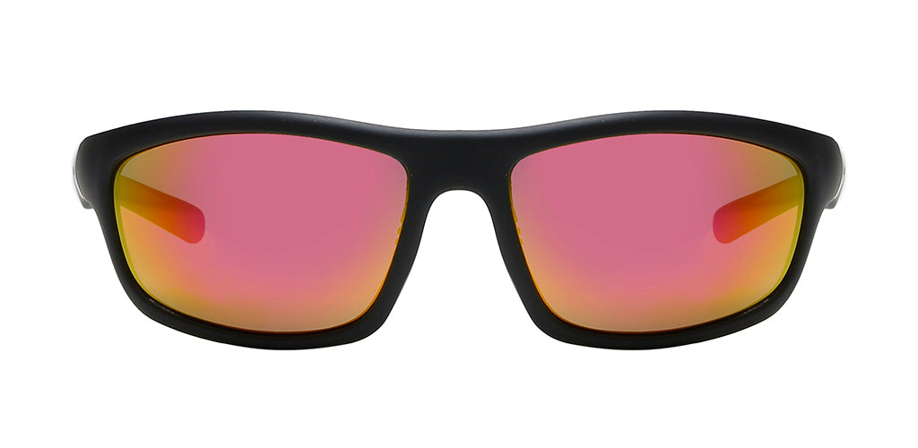 Vulcan Pink Mirror Sport Sunglasses with Rubberized Texture Frame and ...